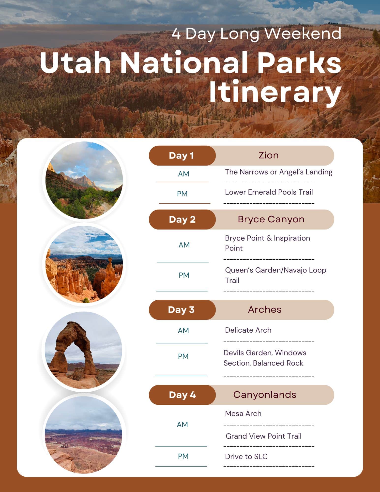 How to Visit 4 Utah National Parks in One Long Weekend - A Teaspoon of ...